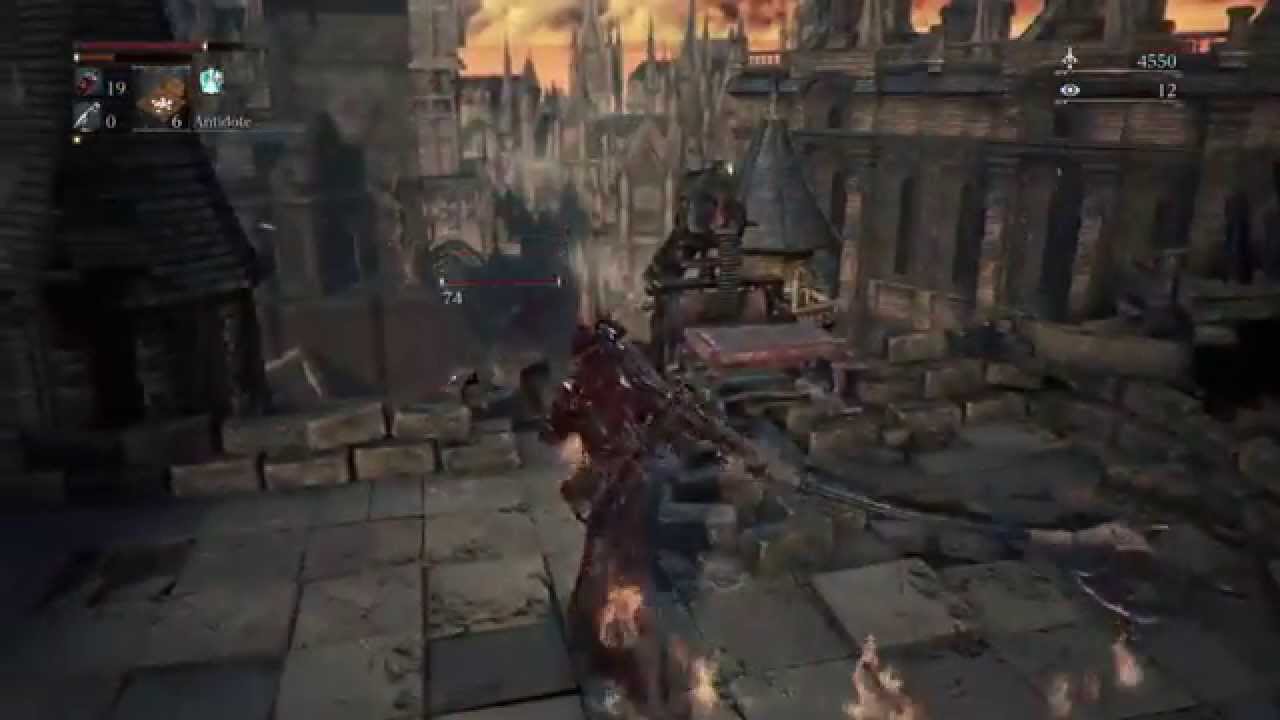 Bloodborne - Easy Machine Gunner Kill Old Yahrnam - YouTube