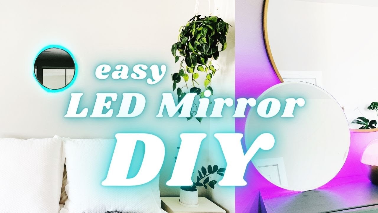 LED Light Mirror DIY Under $30. (Urban Outfitters Dupe) - YouTube