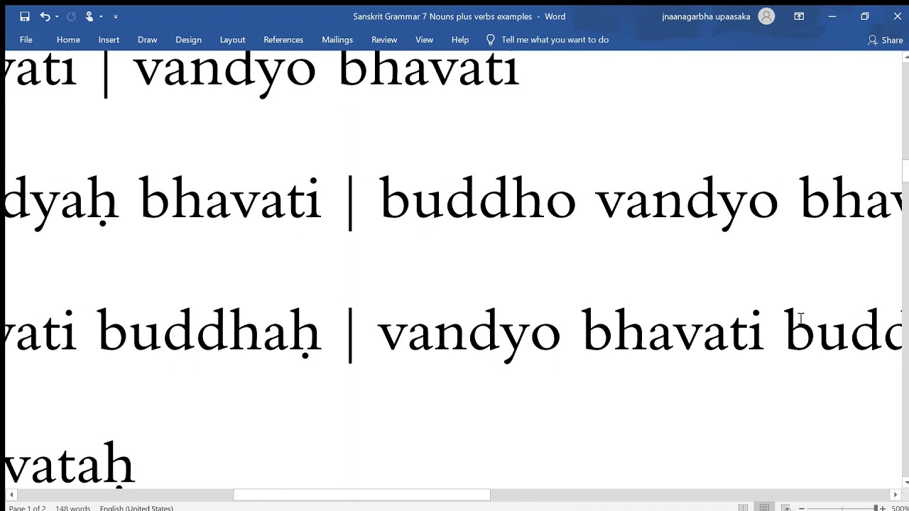 Sanskrit Grammar 7 Nouns plus verbs examples - YouTube