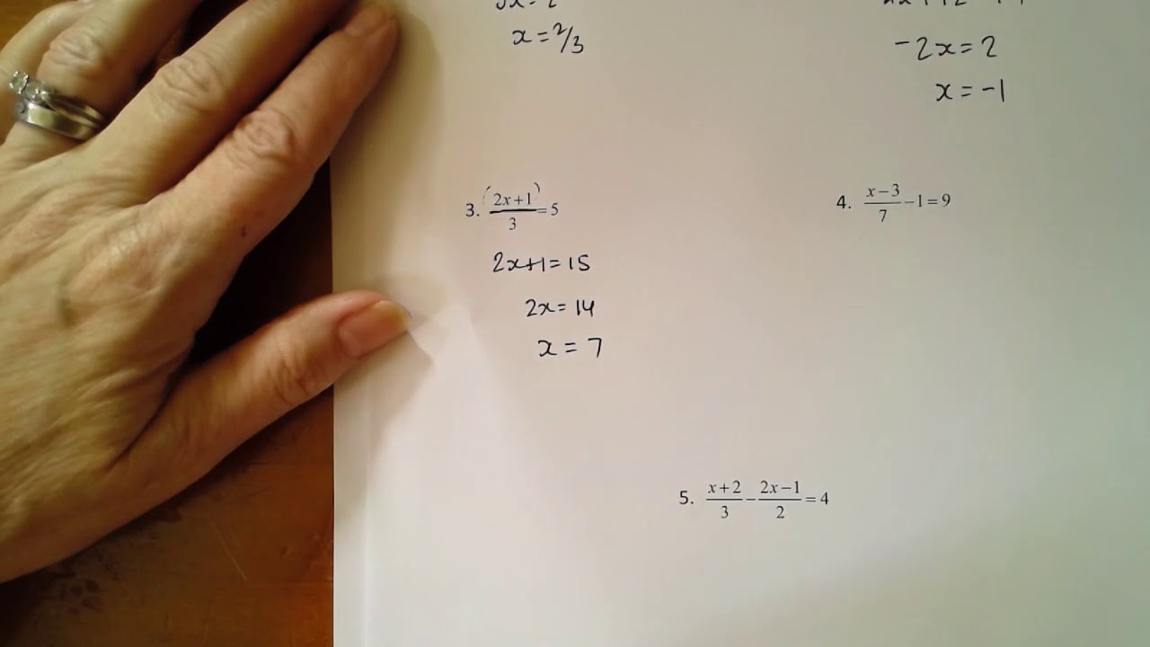 Year 10 1C solving linear equations - YouTube