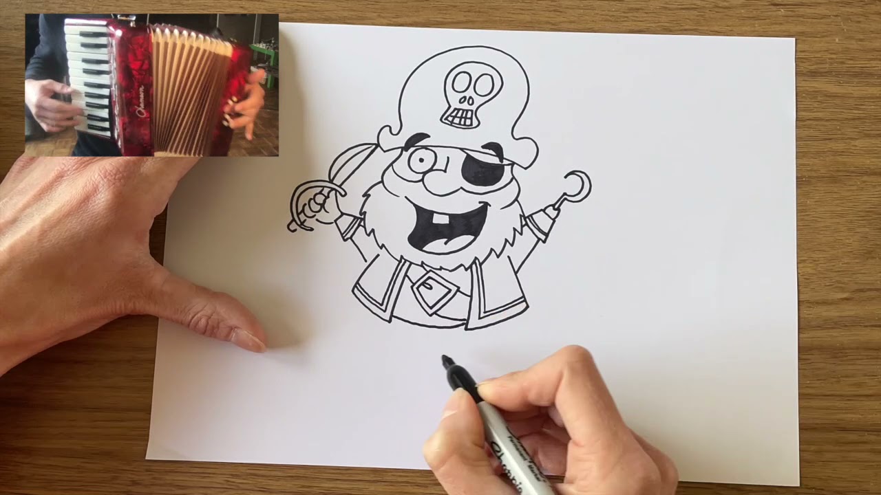 How to draw a pirate - Pirate shanty - YouTube Music