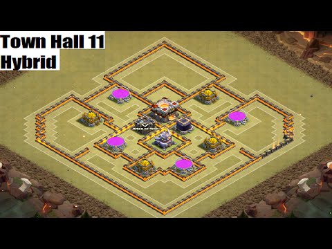 TH11 Hybrid Base Perfect Loot Balance - Clash of Clans - YouTube