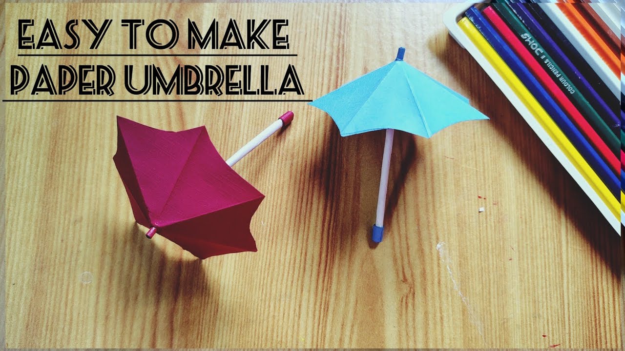 How to make PAPER UMBRELLA 🏖️/Easy Origami Umbrella/Diy mini Paper ...