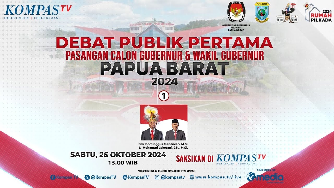 LIVE - Debat Publik Calon Gubernur dan Wakil Gubernur Papua Barat 2024 ...