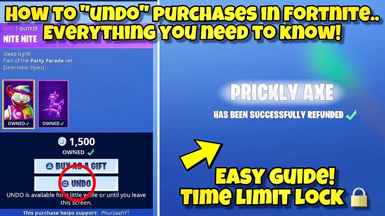 NEW Fortnite "UNDO" PURCHASE REFUND FEATURE! Fortnite Battle Royale ...