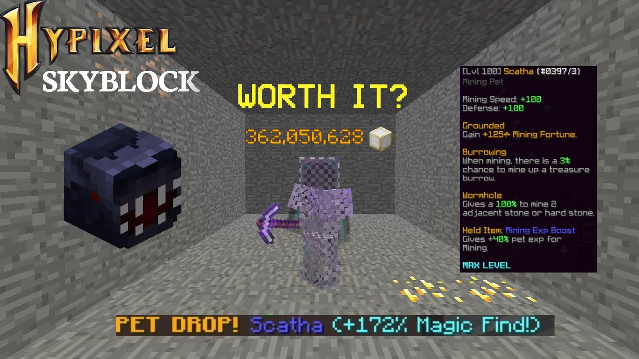 Scatha Pet Raro Hypixel Skyblock - YouTube