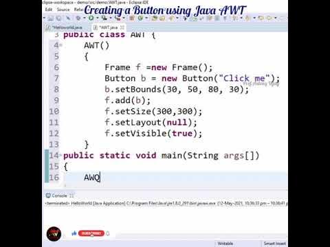 How to Create a Button using Java AWT l Prof. Antony Vijay #shorts - YouTube