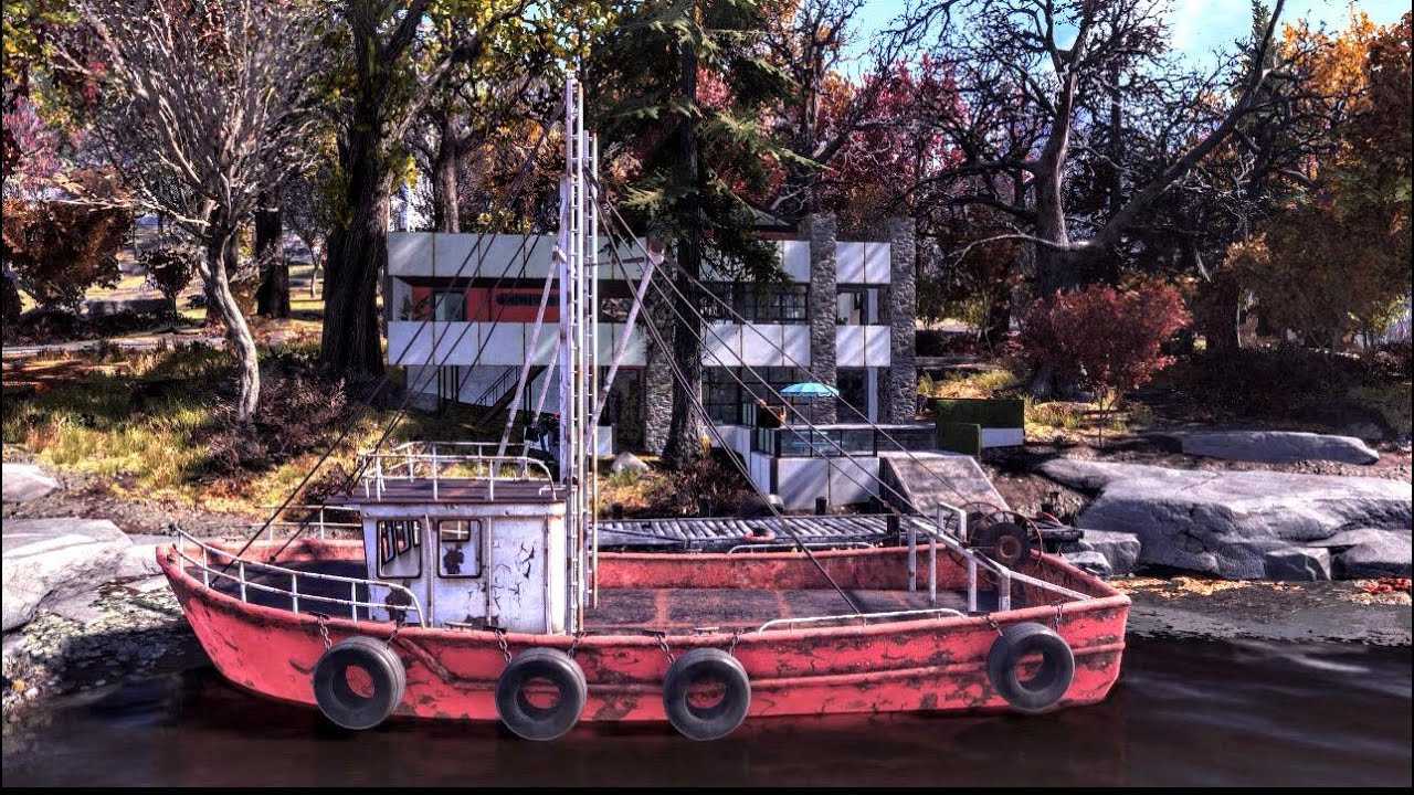 Fallout 76 build: Boat house camp - YouTube
