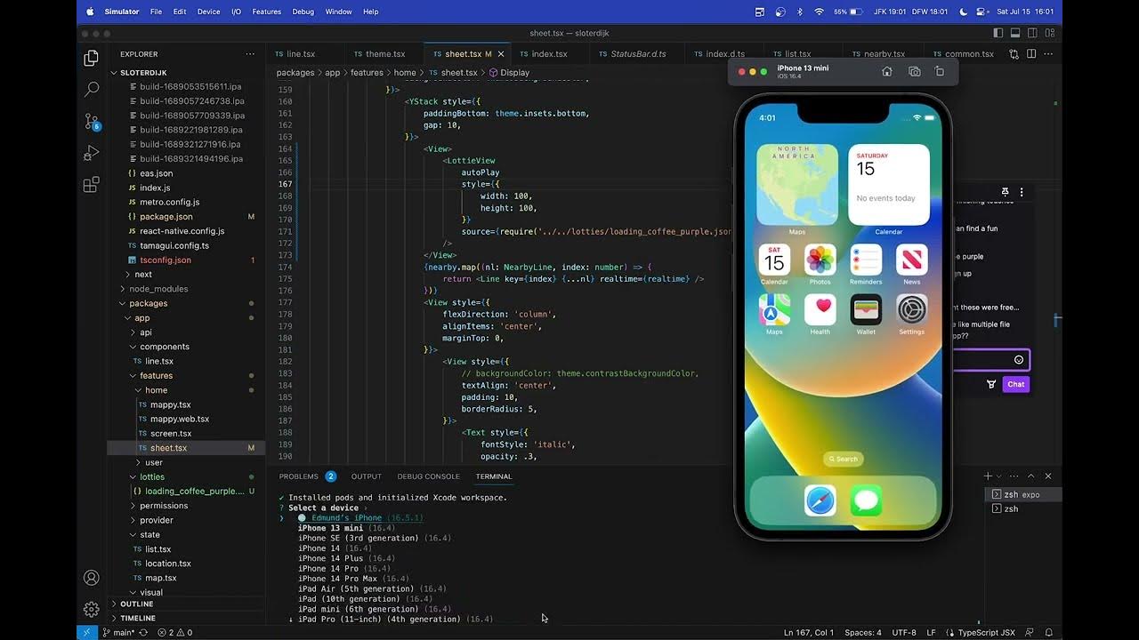 React Native iOS, MapBox and GoLang on a transit app - YouTube