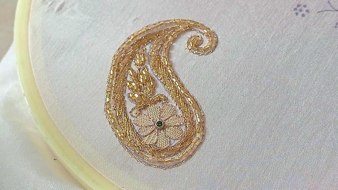Beautiful aari embroidery on patch || Quick and easy aari embroidery ...