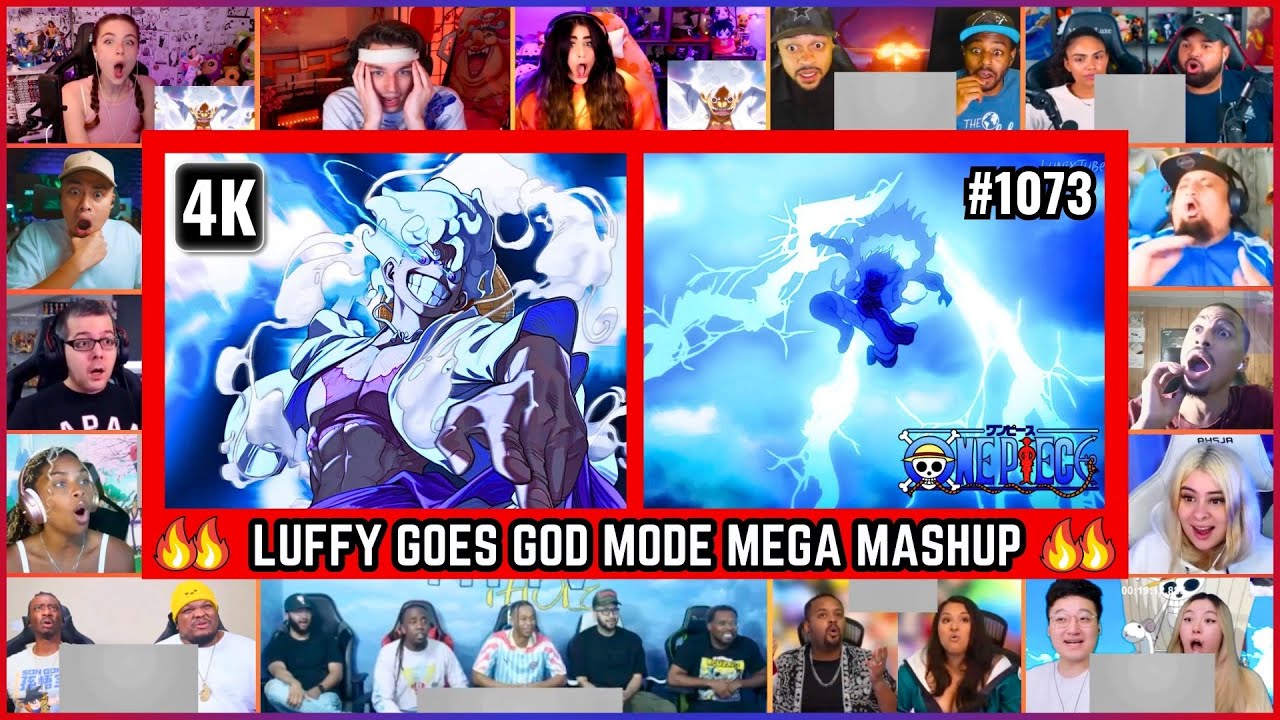 🔥LUFFY GOES GOD MODE MEGA REACTION MASHUP -One Piece Episode 1073 Mega ...