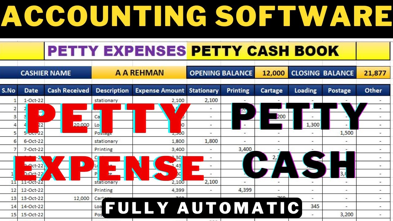 FULLY AUTOMATIC ACCOUNTING SOFTWARE IN EXCEL PETTY EXPENSES PETTY FULLY AUTOMATIC ACCOUNTING SOFTWARE IN EXCEL PETTY EXPENSES PETTY