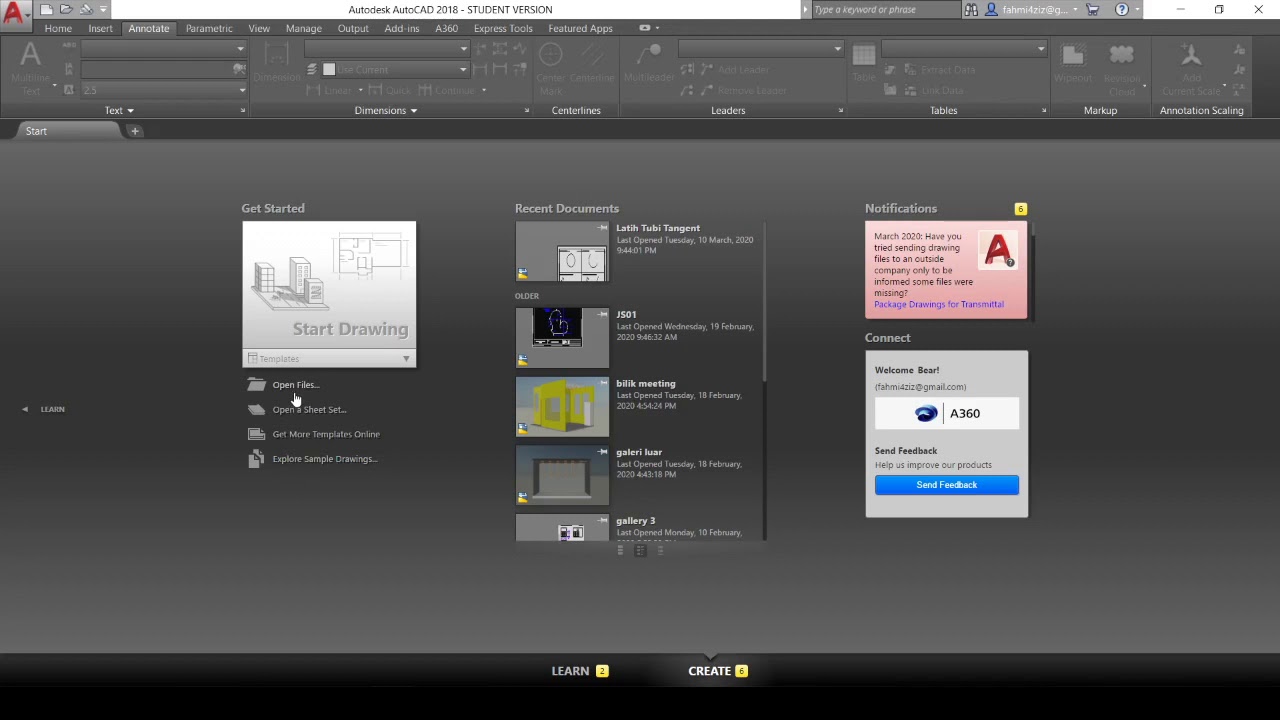 1 autocad welcome page - YouTube