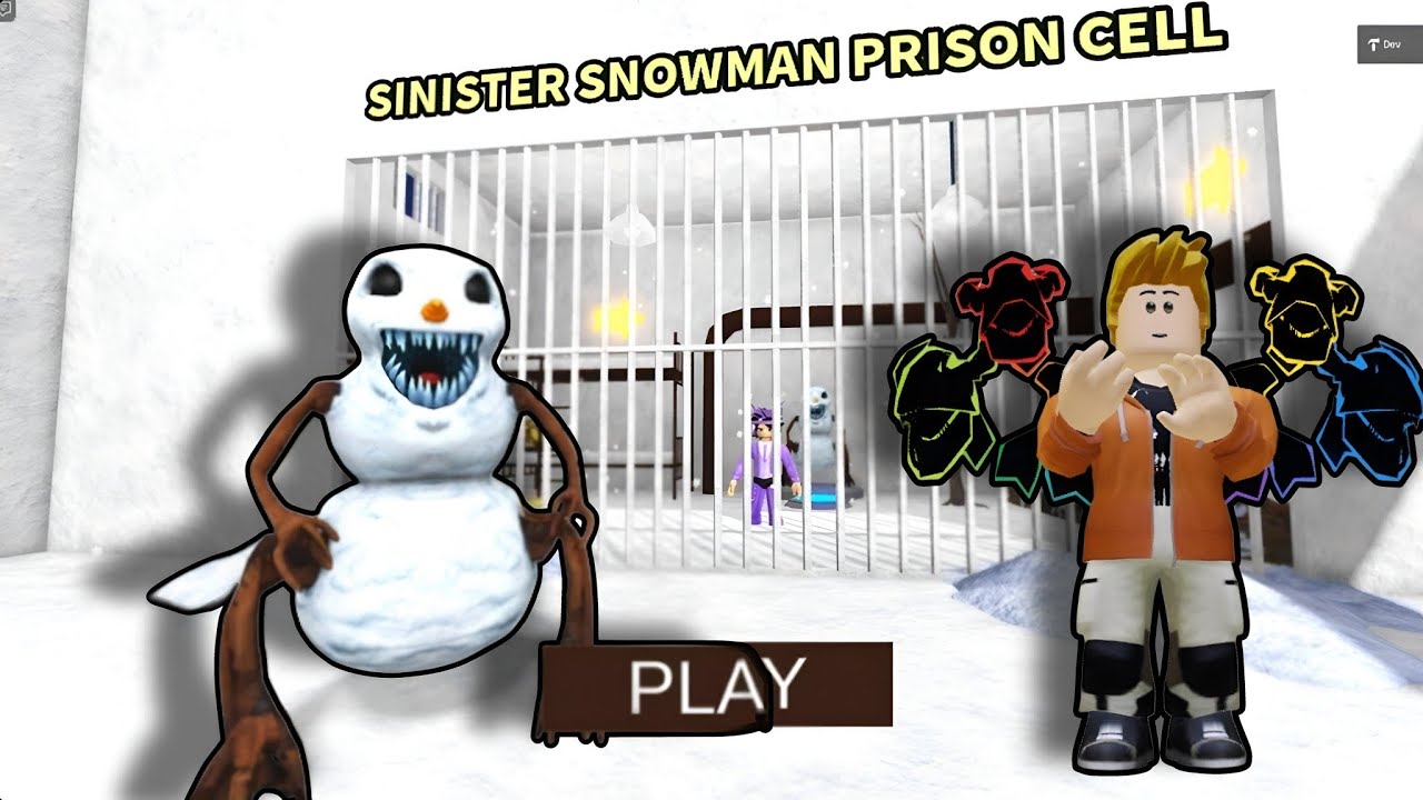 ROBLOX ☃️ ️SINISTER SNOWMAN PRISON RUN! ️🧊 (OBBY)#roblox #scaryobby # ...