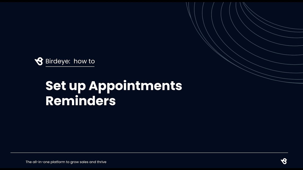 Set up Appointments Reminders - YouTube