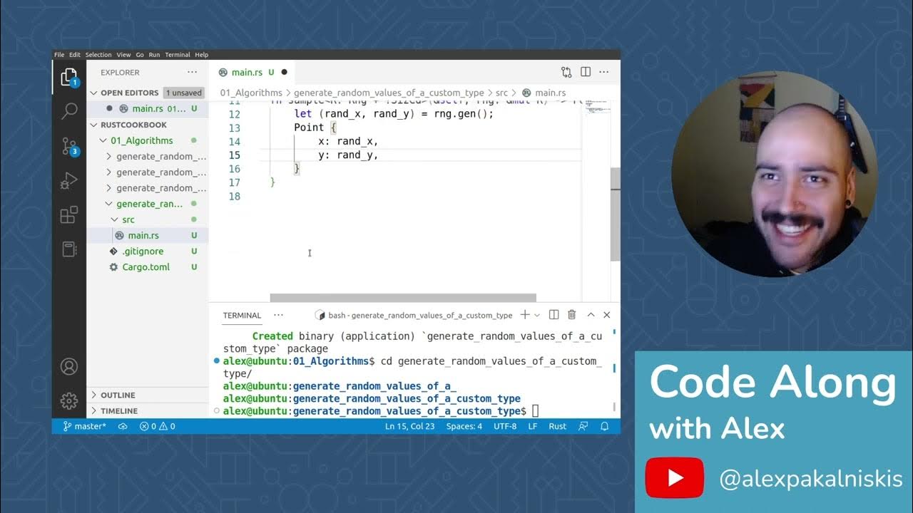Rust Cookbook: Generate random values of a custom type - YouTube