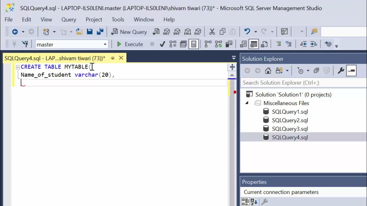 How to create table in SQL@COMPUTEREXCELSOLUTION - YouTube