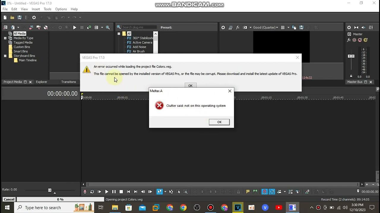 Melter.A.exe error veg file Clutter said: An error occurred while loading the project file - YouTube