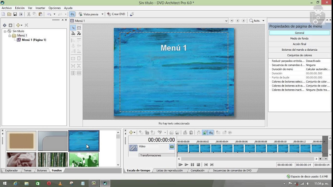 Creación de DVD personalizado Parte1/3 (Interfaz DVD Architect Pro 6 ...