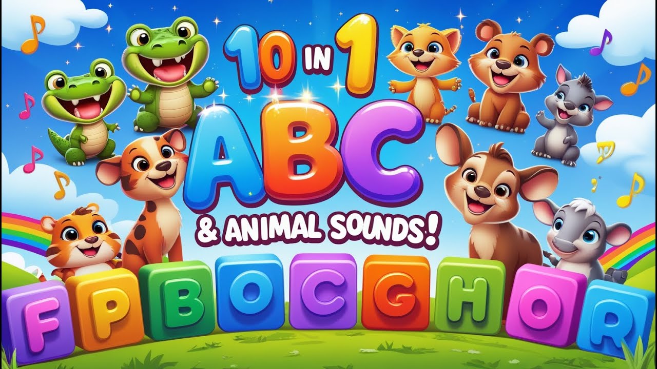 10 in 1 ABC and Animal Sounds Learning Video for Kids | Alphabet ...