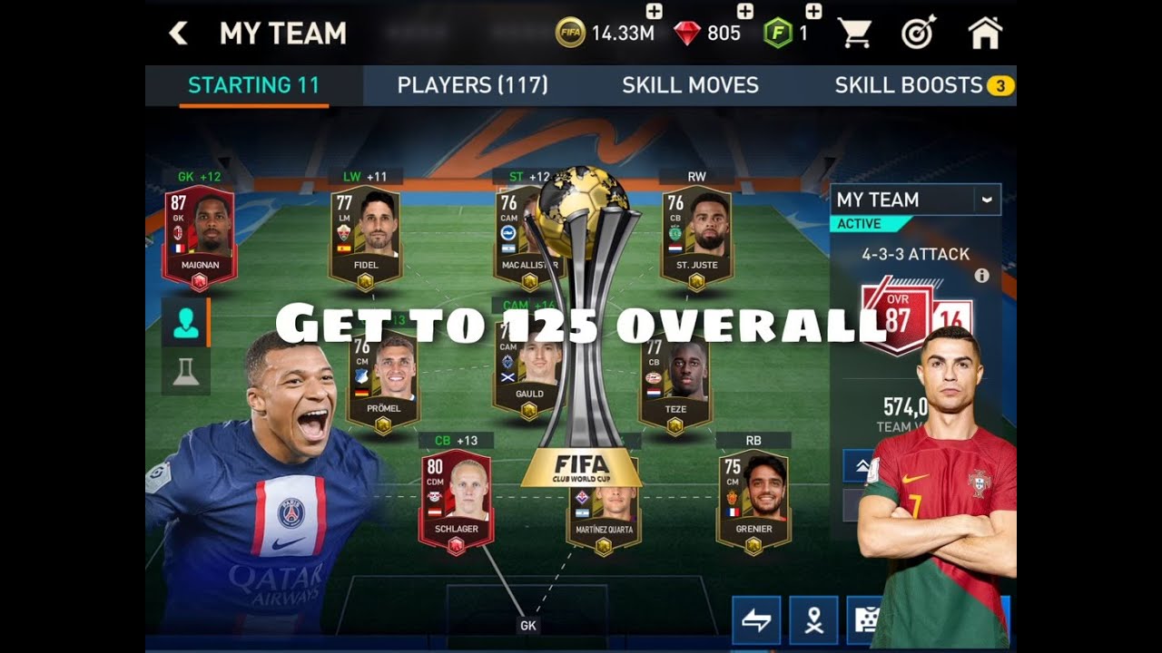 Trying to get to 125 overall on fifa mobile under 20 minutes - YouTube