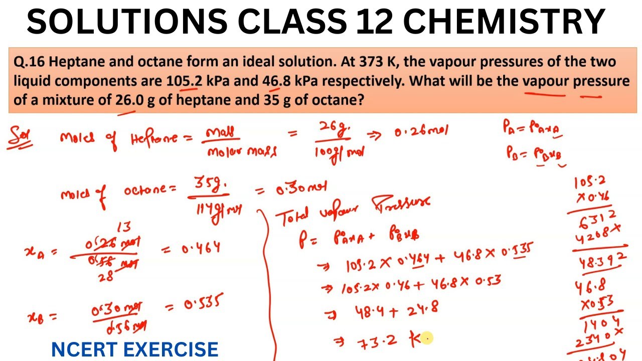 Heptane And Octane Form An Ideal Solution At 373 K The Vapour Heptane And Octane Form An Ideal Solution At 373 K The Vapour