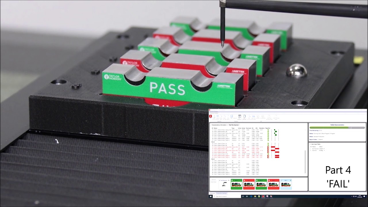 Pallet of parts measurement - production interface - YouTube