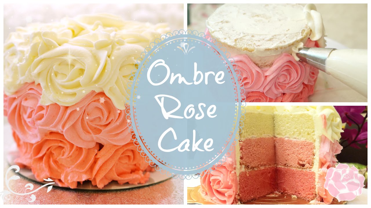 Ombre Rose Cake - YouTube