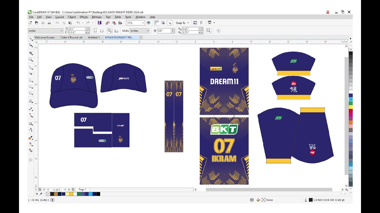 KOLKATA KNIGHT RIDER 2024 Designs Free Cdr For Sublimation Sports T ...