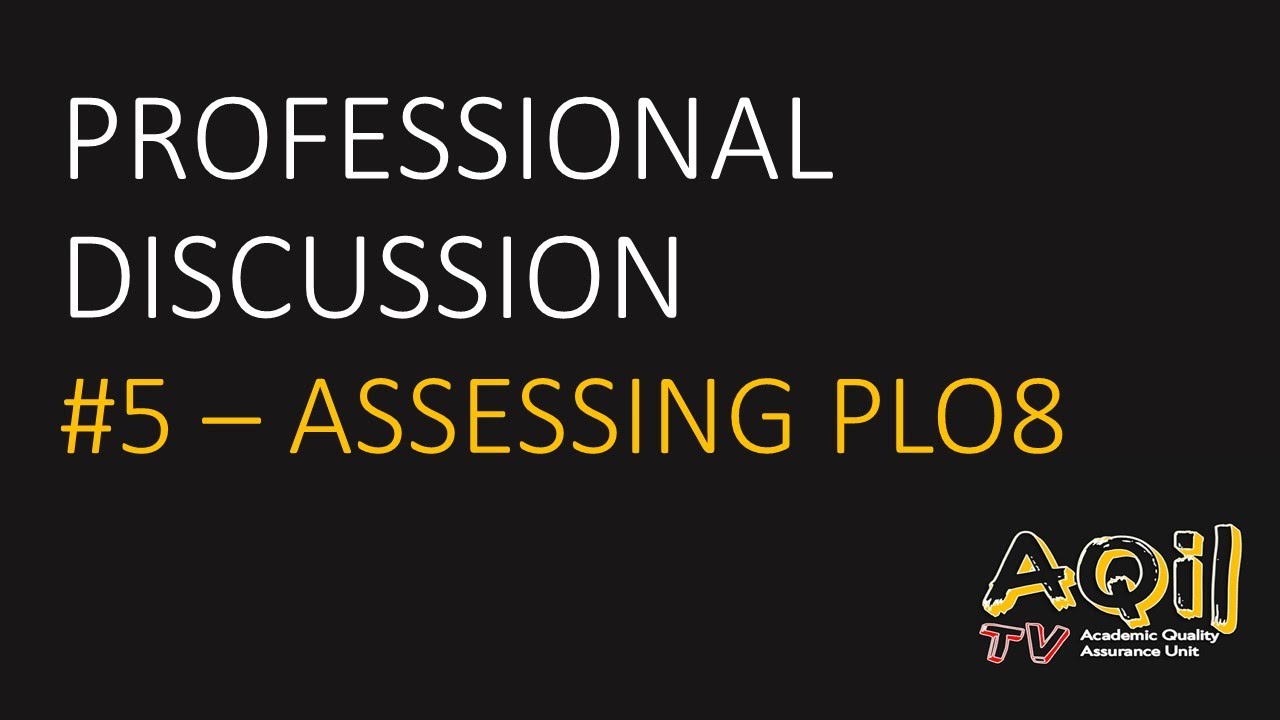Professional Discussion #4 - Assessing PLO8 - YouTube