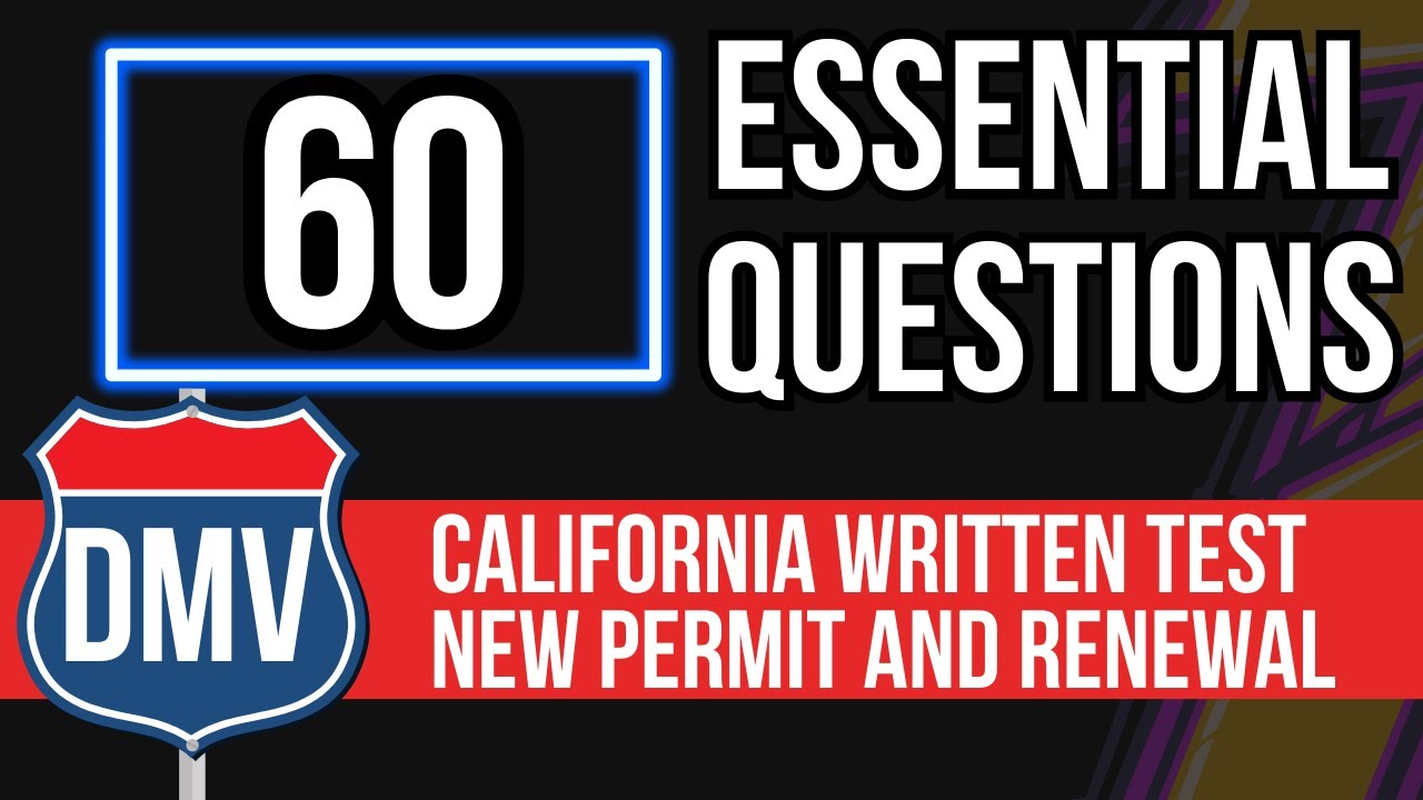 California DMV Written Test 2025 For New Permit and Renewal (60 ...