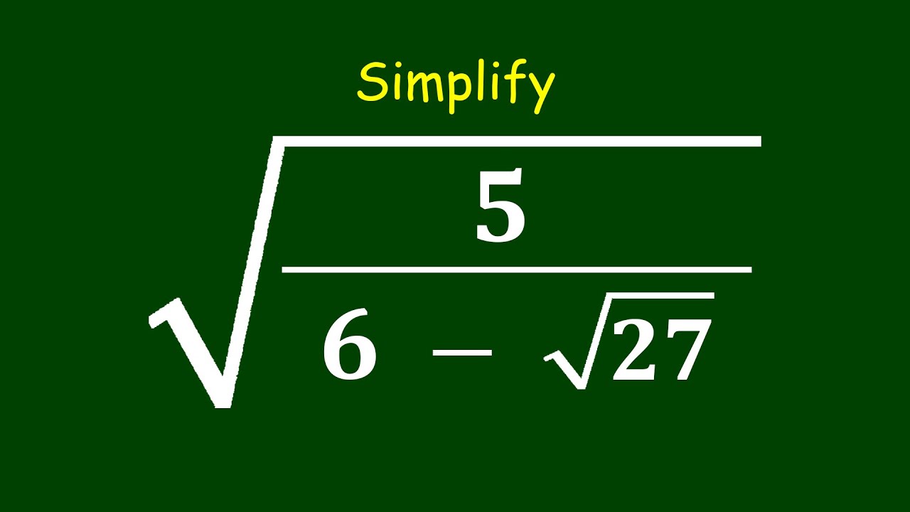 A Nice Square Root Algebra Problem | Math Olympiad | How to solve ...
