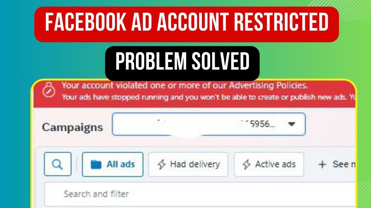 Facebook Ad Account restricted problem solved | We restricted your ad ...