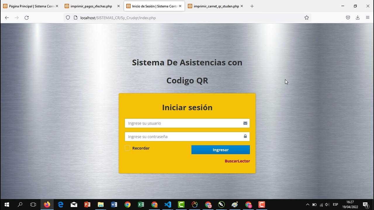 SISTEMA DE ASISTENCIA CON CODIGO QR EN PHP Y MYSQL - YouTube