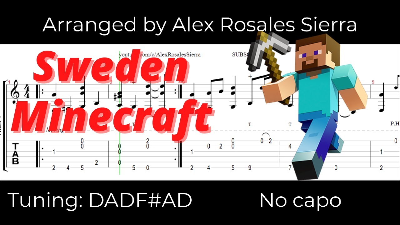 Sweden - Minecraft - Fingerstyle Guitar TAB - YouTube