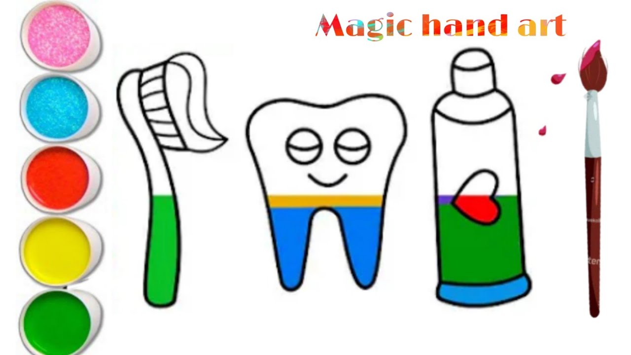Drawing a Toothpaste | drawing and painting for kids, toddlers, let's ...