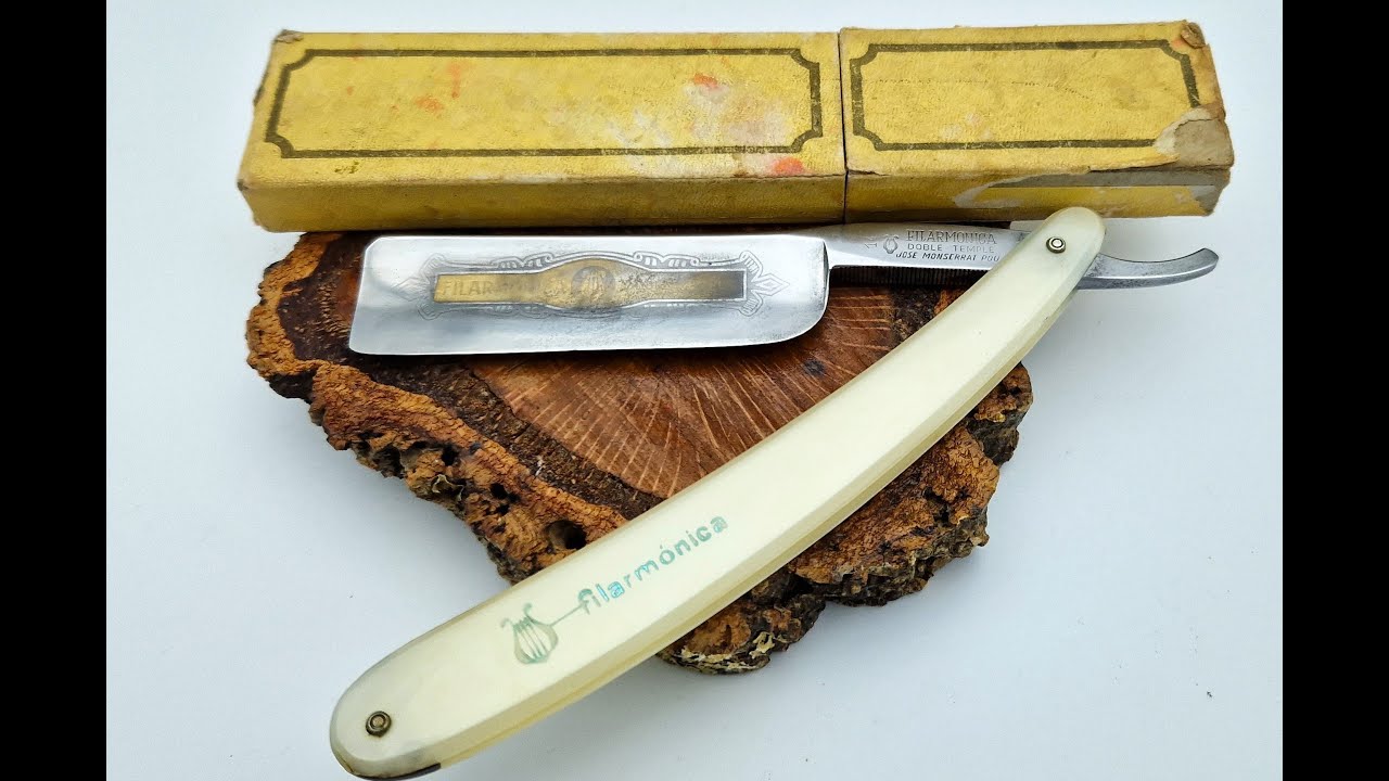 Razor FILARMONICA 14 DOUBLE TEMPLE Jose Momserrat Pou Straight Razor ...