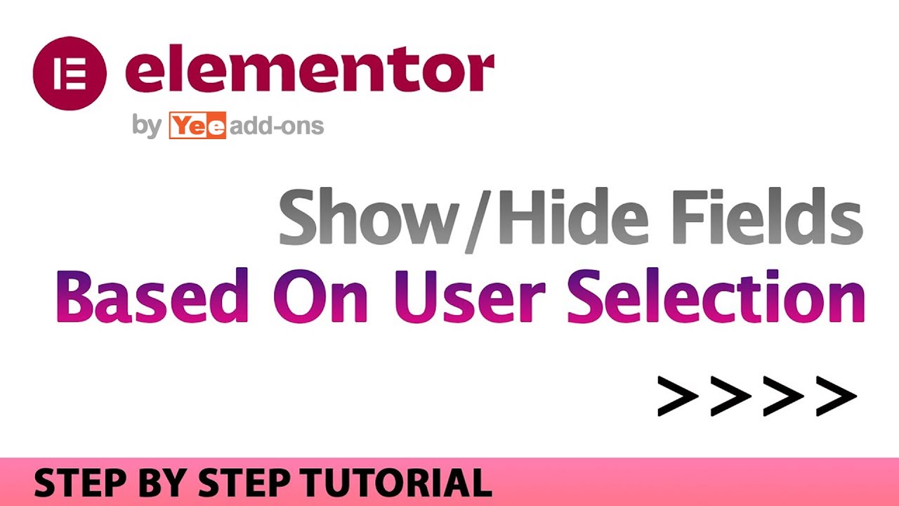 Show Fields Based On User Selection For Elementor Forms Conditional Logic Youtube 8628