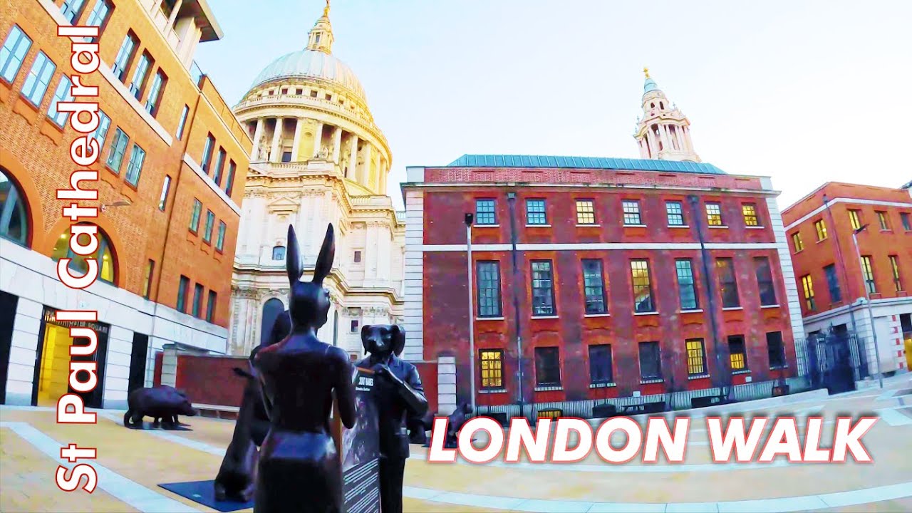 🇬🇧 London Walk, Ancient Walls to Modern Skyscrapers, London Wall to St ...