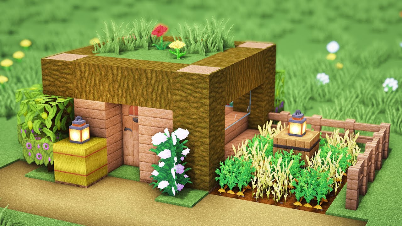 Minecraft: How to build a Jungle Square Small Survival House - YouTube