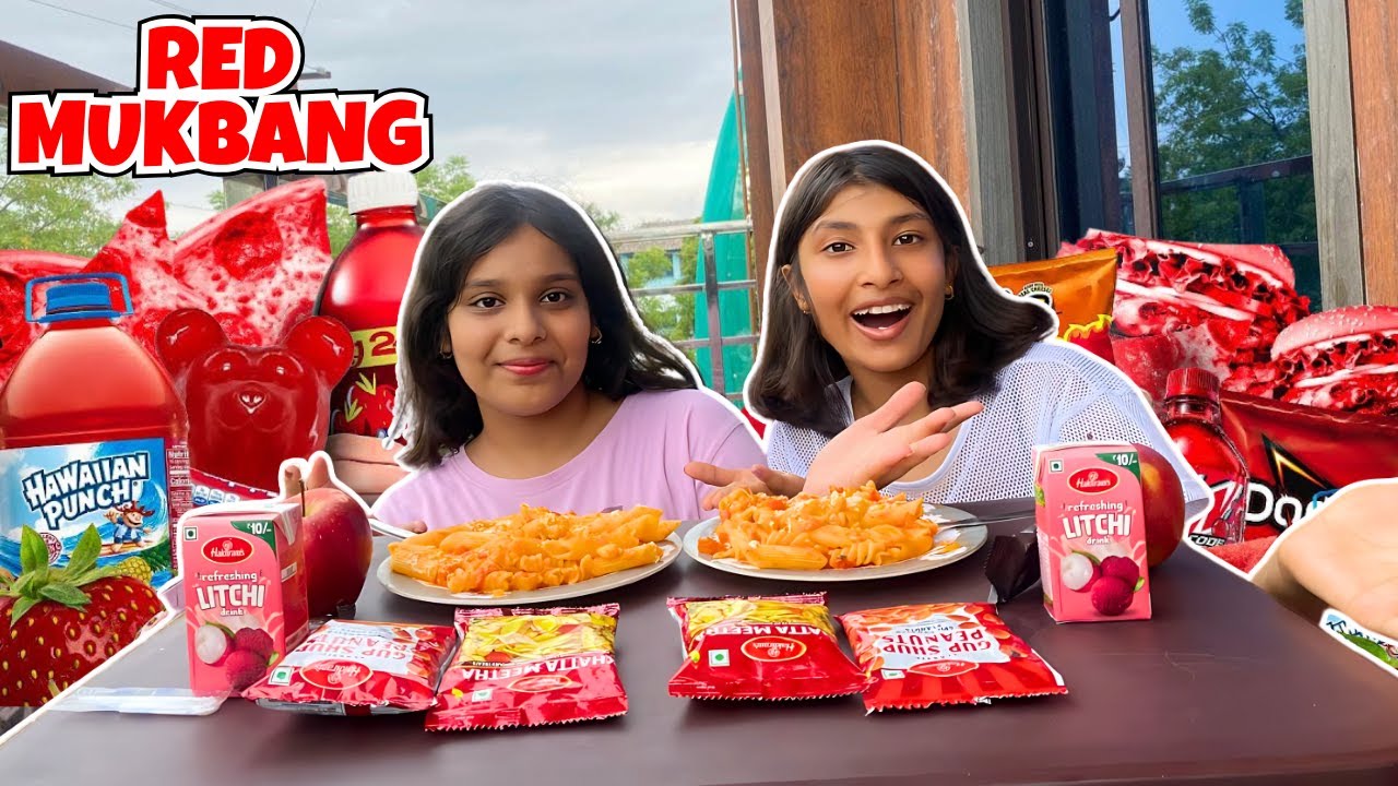 *RED FOOD* Mukbang Challenge - YouTube