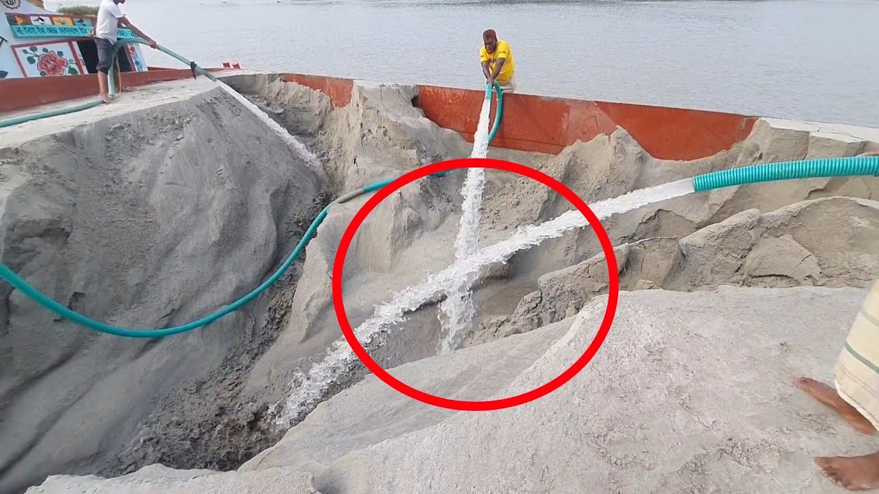 Unloading sand form ship barge unloading video sand unloading video 13 ...