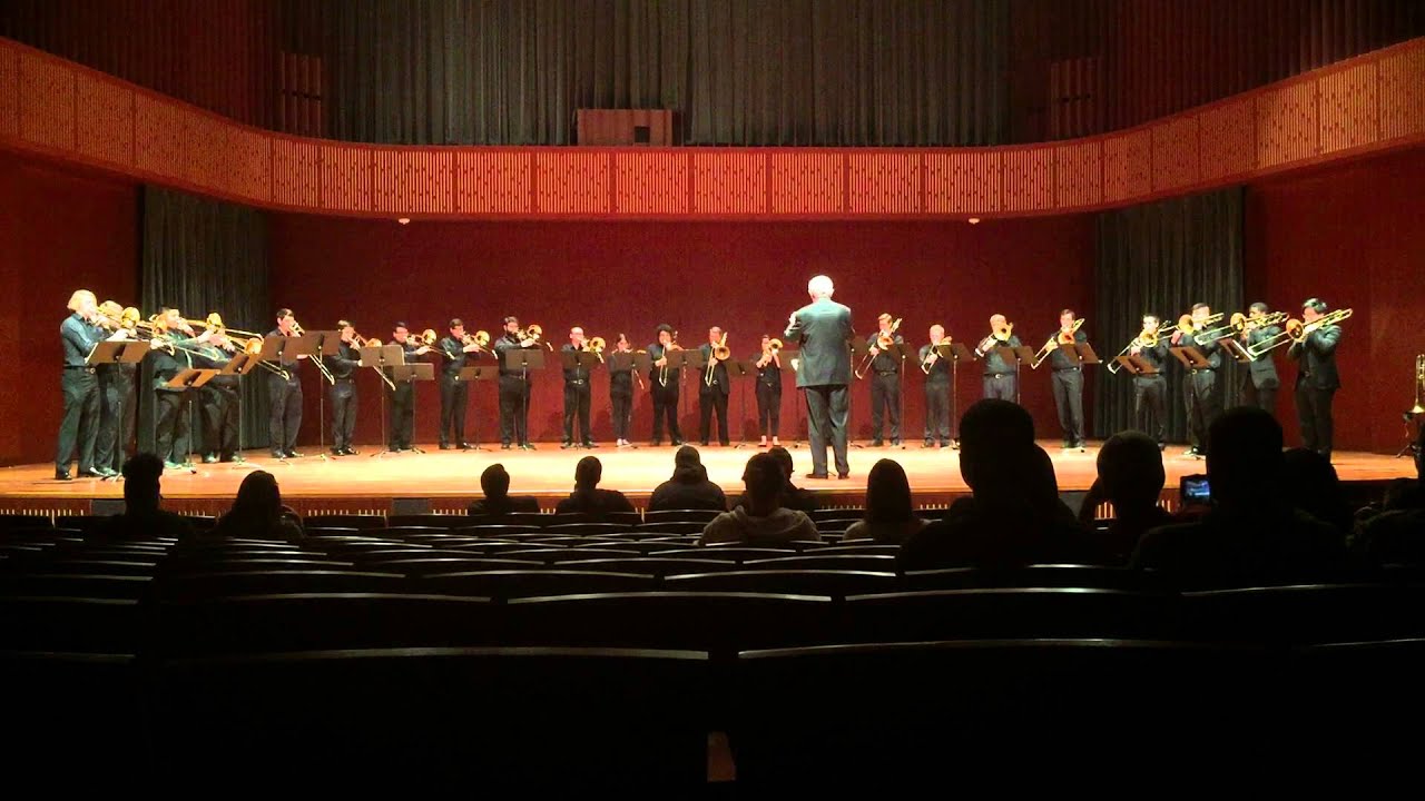 TAMUC Trombone Choir - Scarborough Fair, 4/28/15 - YouTube