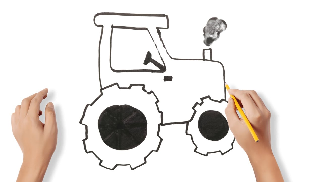 How to Draw a Realistic Tractor - Easy Step-by-Step Drawing Tutorial ...