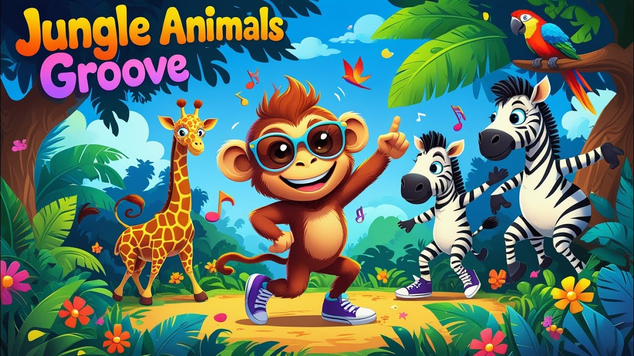 Jungle Animals Groove | Fun Kids Song & Dance | Learn Animal Moves ...