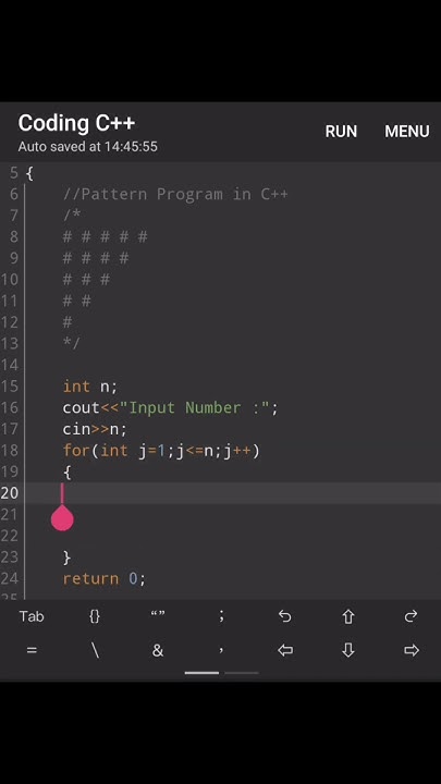 Pattern Program in C++ #short #shorts #learncoding #shortsfeed - YouTube