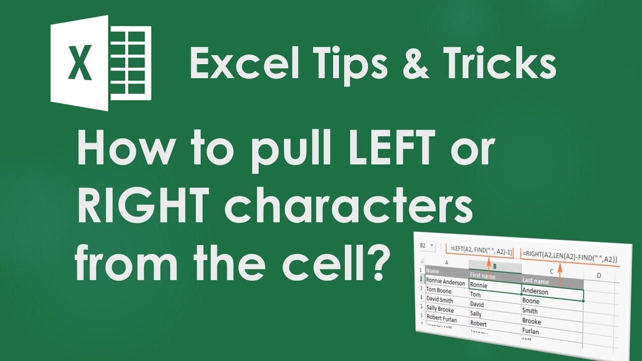 Excel Tips Tricks How To Pull LEFT Characters And RIGHT Characters From The CELL YouTube excel-tips-tricks-how-to-pull-left-characters-and-right-characters-from-the-cell-youtube