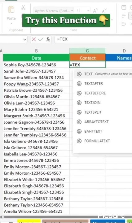 How to separate text numbers in MS Excel with formula #microexcel #excel #shortcutkeys - YouTube