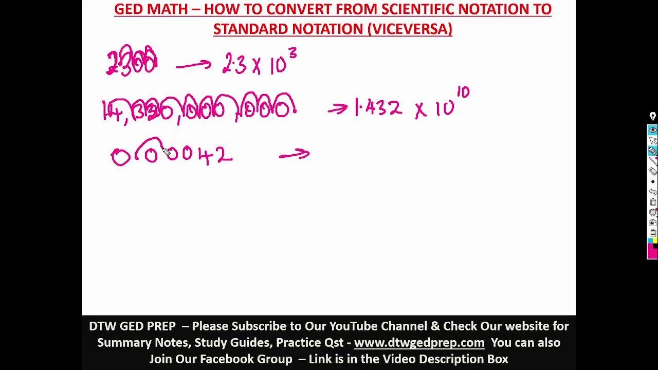 HOW TO CONVERT FROM SCIENTIFIC NOTATION TO STANDARD NOTATION - GED MATH ...
