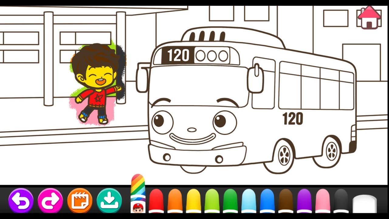 07 Mewarnai Tayo | Tayo Coloring, Coloring Painting And Coloring For ...